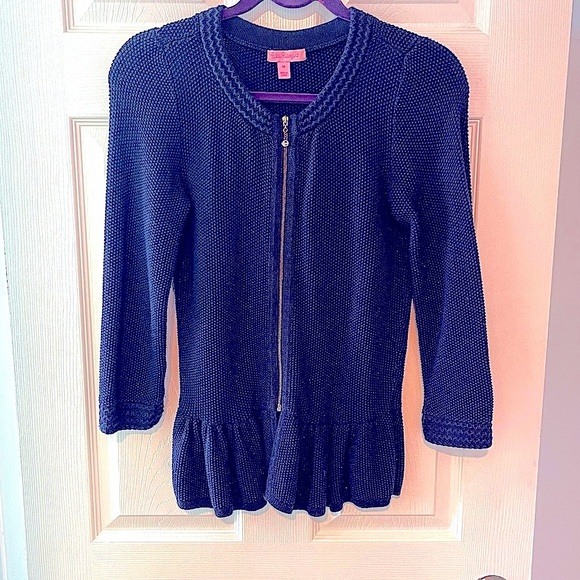 Lilly Pulitzer | Sweaters | Lilly Pulitzer Navy Blue Textured Ladies ...